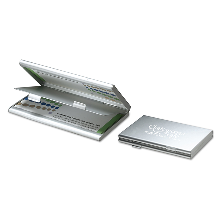 Metal Business Card Case With Two Compartments