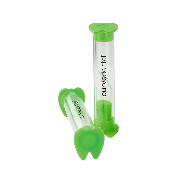 Green Tooth Shaped Dental Timer with Matching Sand Color - 2 Minute