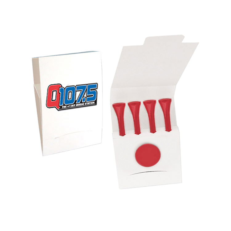 Customized Match Book Packet with 4 Tees and 1 Ball Marker