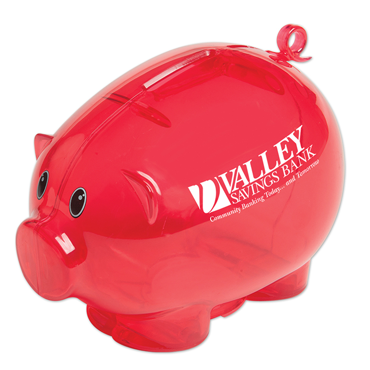 Translucent Piggy Bank with Wiggly Tail