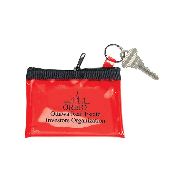 Translucent Vinyl Coin Pouch with Key Ring