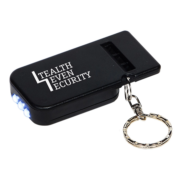 Solar Powered Light and Whistle Keychain