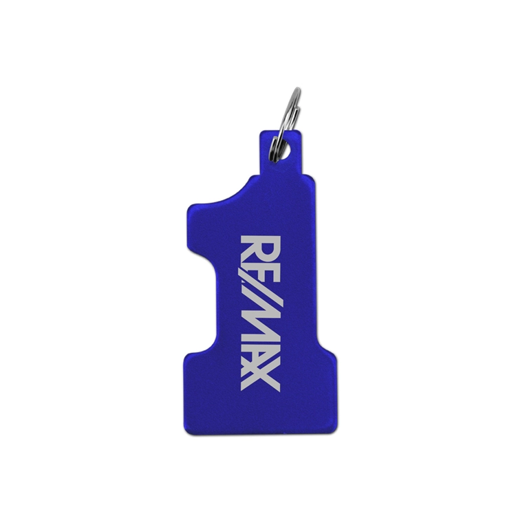 Blue Aluminum #1 Keychain