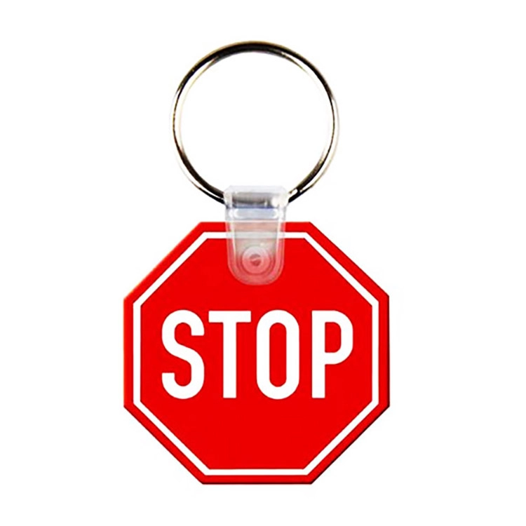 Stop Sign PVC Keychain