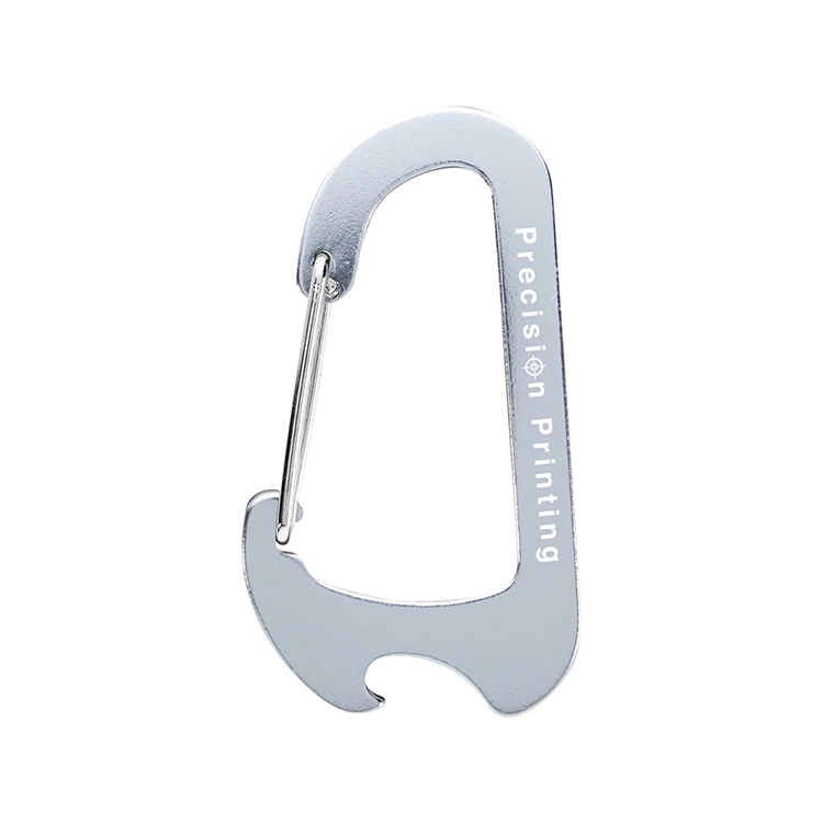 Silver Metal Carabiner and Bottle Opener
