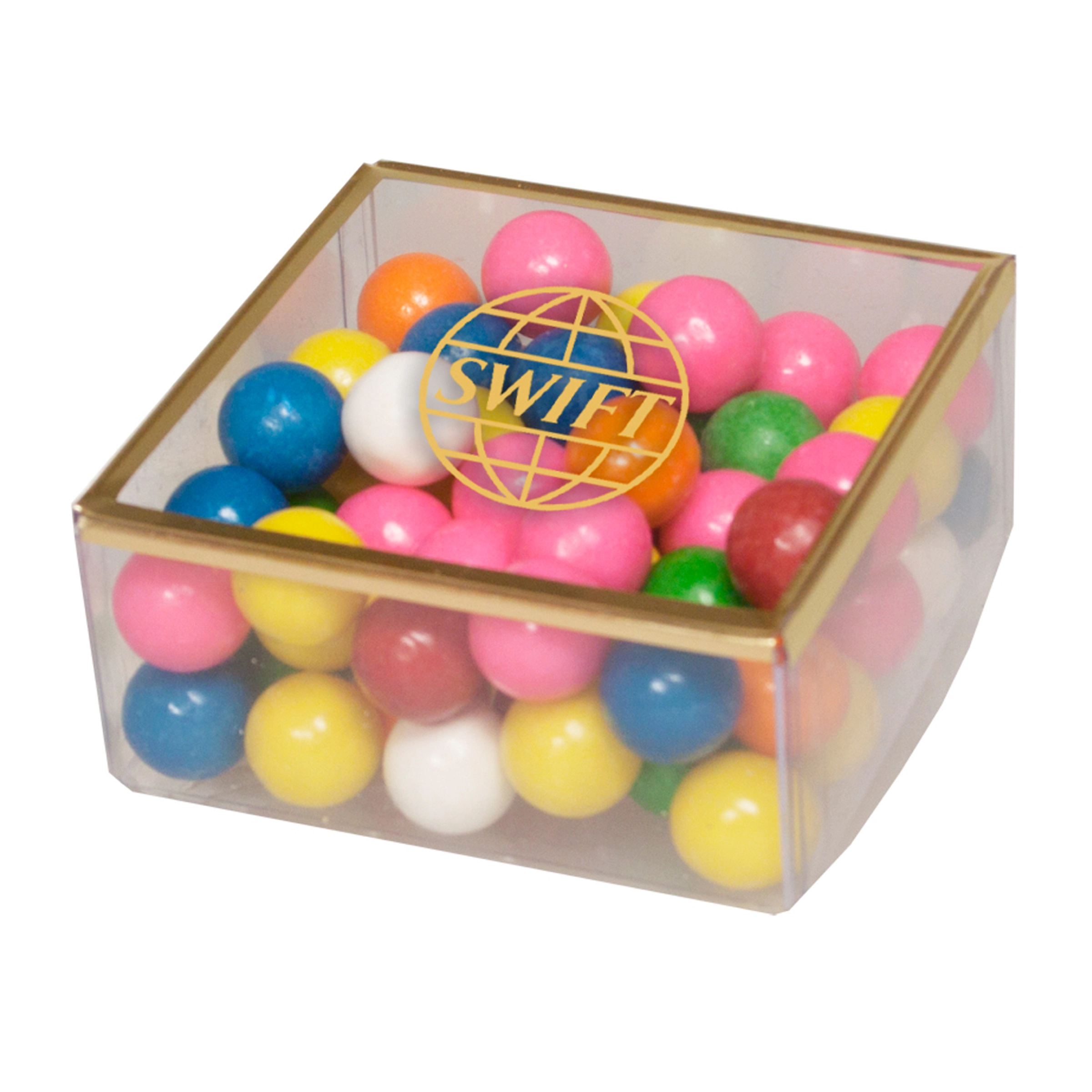 Multi-Color Gumballs in Gold Trim Box