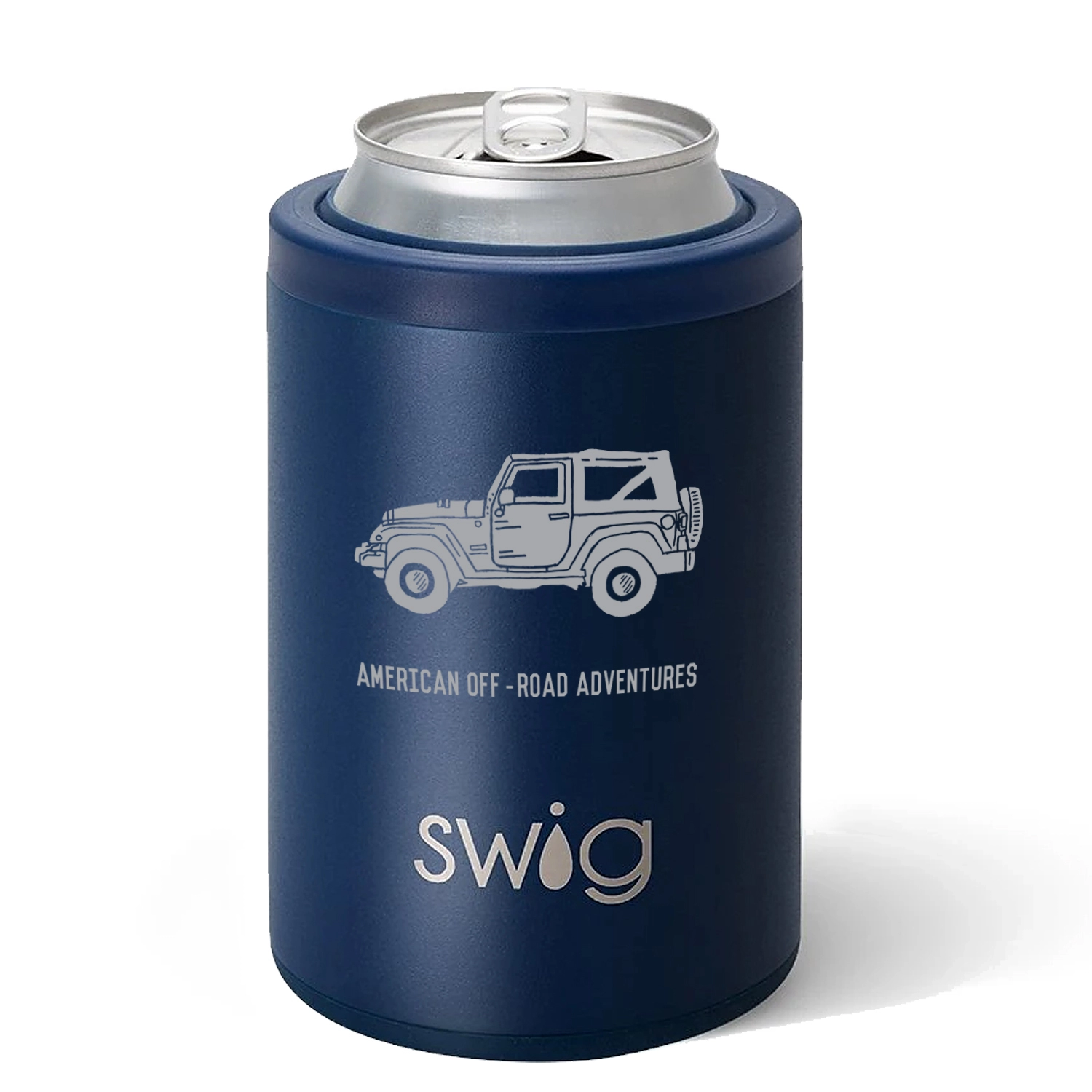 Matte Navy Matte Swig® Bottle and Can Cooler - 12 oz