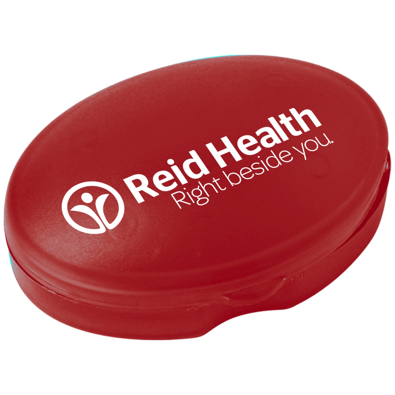 Red Opaque Oval Pill Box